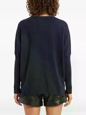 GOTHA Faustine V-neck Ribbed-sleeve Sweater