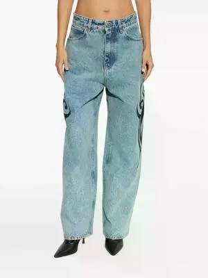 Vetements Tribal-print Wide-leg Jeans