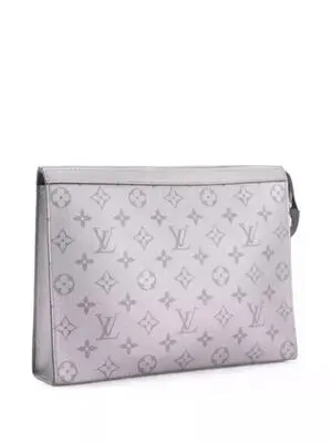 LOUIS VUITTON Pochette Voyage Monogram Taigarama Mm Clutch Bag