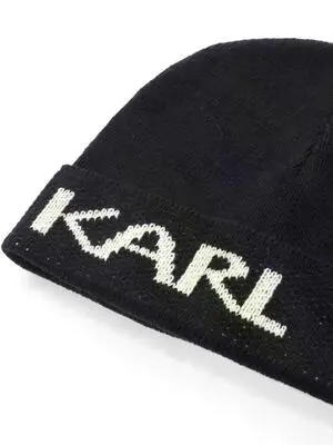 Karl Lagerfeld Logo-inlay Beanie Hat