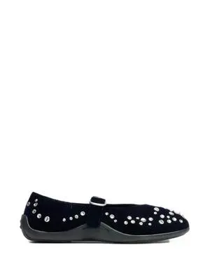 Ash Mimosa Stud-embellished Ballet Flats - Blue