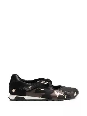 Ash Kore Bis Cow-print Touch-strap Slip-on Sneakers - Black