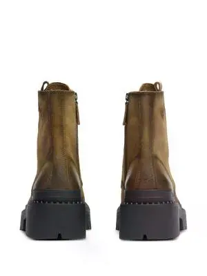 Ash Noah Lace-up Combat Boots - Brown