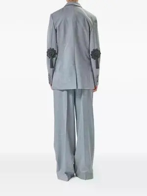 Moschino Embroidered-elbow Wool Blazer