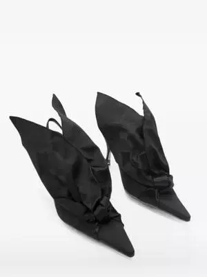 Moschino Oversize-bow Satin Slingback Heeled Pumps