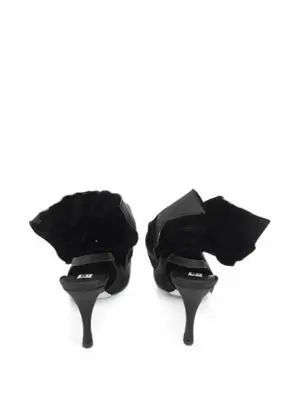 Moschino Oversize-bow Satin Slingback Heeled Pumps