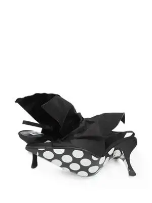 Moschino Oversize-bow Satin Slingback Heeled Pumps
