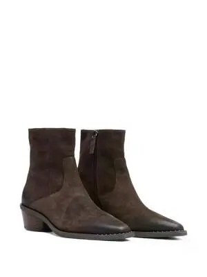 Ash Hasley Stud-embellished Ankle Boots - Brown