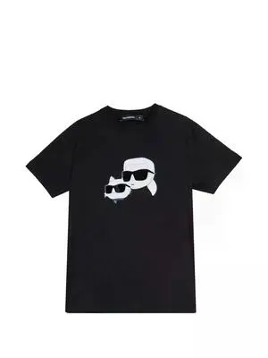 Karl Lagerfeld Karl & Choupette-graphic T-shirt - Black