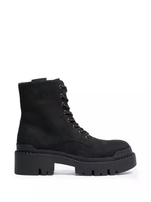 Ash Noah Lace-up Combat Boots - Black