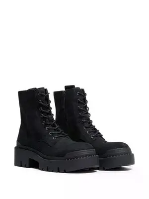 Ash Noah Lace-up Combat Boots - Black