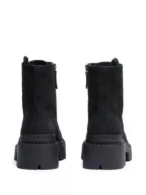 Ash Noah Lace-up Combat Boots - Black