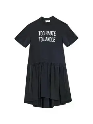Moschino Slogan-embroidered Ruffled Mini Dress