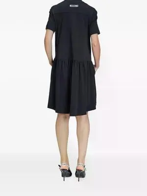 Moschino Slogan-embroidered Ruffled Mini Dress