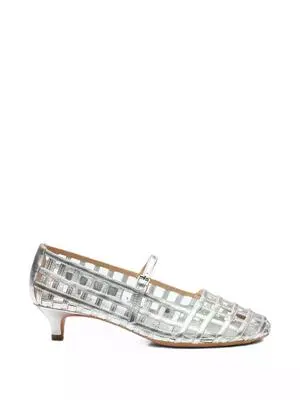Ash Ego Cage-detail Heeled Pumps - Silver
