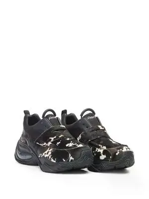 Ash Vapor Pony-hair Slip-on Sneakers - Black