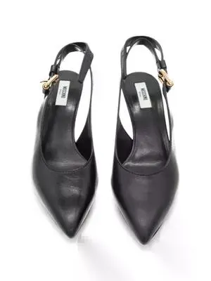 Moschino Tie Me Leather Slingback Pumps