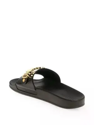 Moschino Logo-lettering Leather Slides