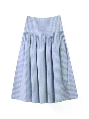 Paul Smith Striped Pleated Maxi Skirt - Blue