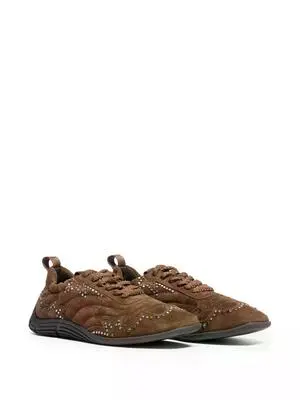 Ash Miura Studded Suede Low-top Sneakers - Brown