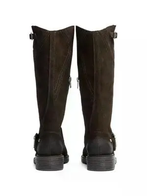 Ash Fuchsia Buckle-detail Biker Boots