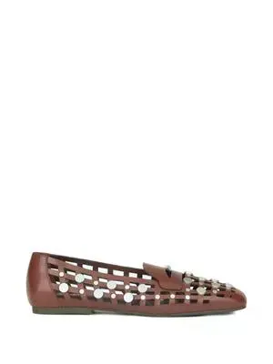 Ash Bali Stud-embellished Cut-out Loafers