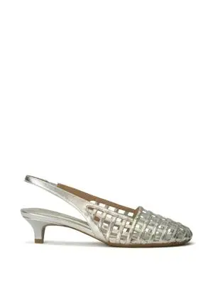 Ash Enji Slingback Heeled Pumps - Silver