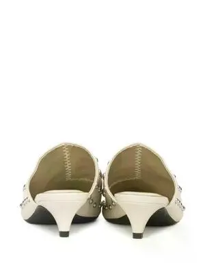 Ash Eloise Stud-embellished Leather Flat Mules