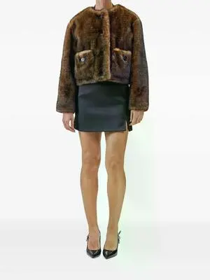 Marc Jacobs Teddy Fur-texture Cropped Jacket - Brown