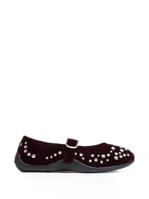 Ash Mimosa Studded Ballet Flats - Red