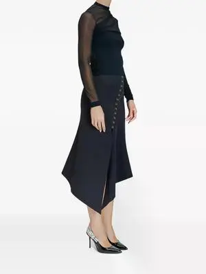 Just Cavalli Sheer-panelled High-neck Blouse - Black