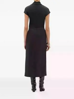 Another Tomorrow Cowl-neck Cap-sleeve Top