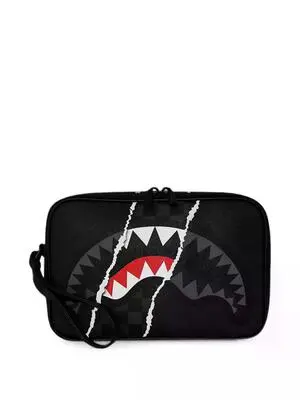 SPRAYGROUND Shark Mouth Center Rip Wash Bag - Black
