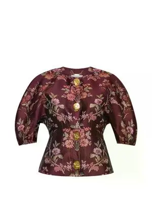 Cara Cara Fletcher Floral-jacquard Top - Red