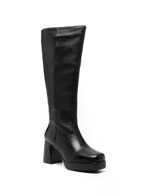 BRUNO PREMI Platform Leather Boots - Black