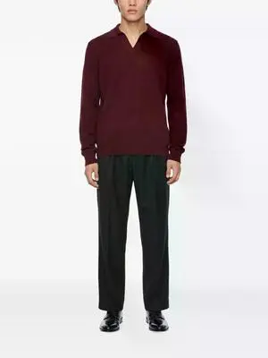 Tagliatore Zayn Fine-knit Open-collar Polo Shirt