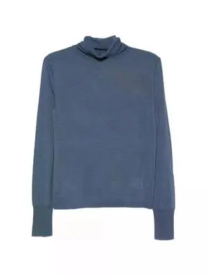 Aspesi Roll-neck Wool Sweater - Blue