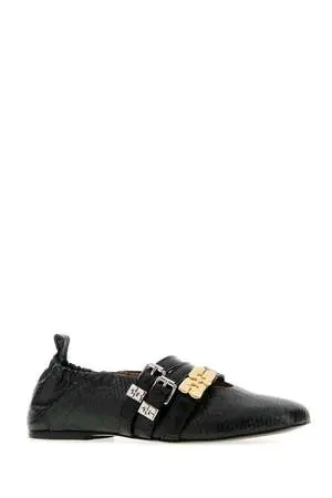 GANNI Printed Synthetic Leather Ballerinas - Multicolor