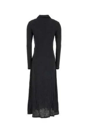 GANNI Dark Grey Jersey Shirt Dress - Gray