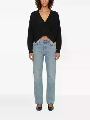 GOTHA Fiorella Fringe-detail V-neck Cardigan - Black
