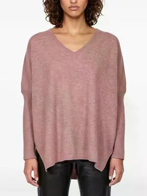 GOTHA Faustine Ribbed-knit V-neck Sweater