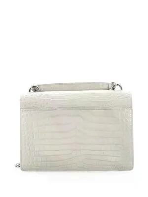 Saint Laurent Sunset Top Handle Chain Wallet Crocodile Embossed Leather Crossbody Bag