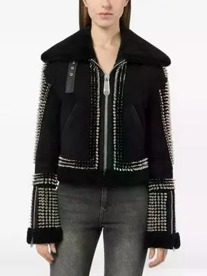 Philipp Plein Stud-embellished Cropped Jacket