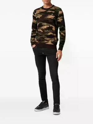 Philipp Plein Camouflage-print Merino Wool Sweater