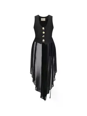 Blumarine Asymmetric-hem Waistcoat-style Gilet - Black