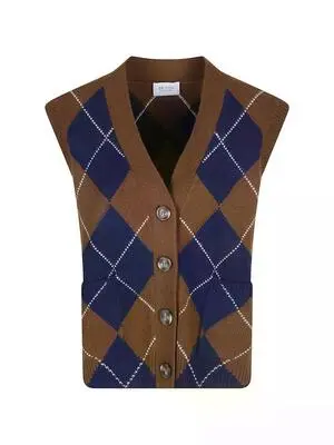 BE YOU Argyle-knit Cashmere Vest