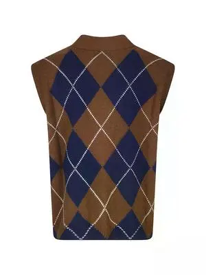 BE YOU Argyle-knit Cashmere Vest