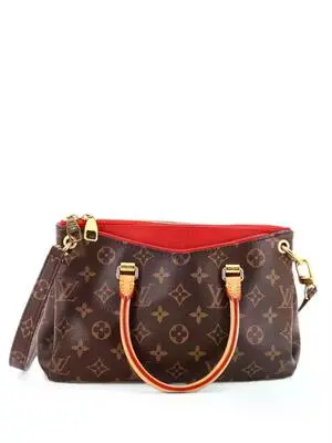 LOUIS VUITTON Pallas Tote Monogram Canvas With Leather Bb Shoulder Bag - Red