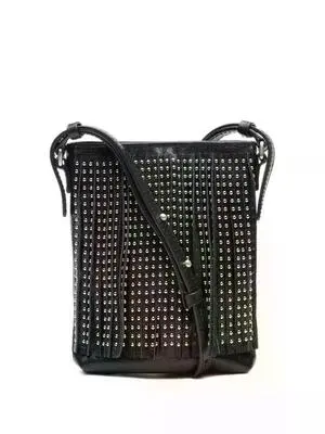 Ash Rubina Fringe-trimmed Studded Bucket Bag