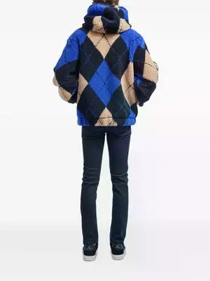 Versace Argyle Hooded Jacket - Blue